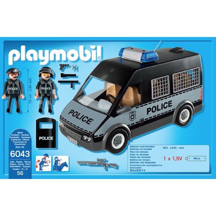 PLAYMOBIL - 6043 - Fourgon de police avec sirene et gyrophare 397169